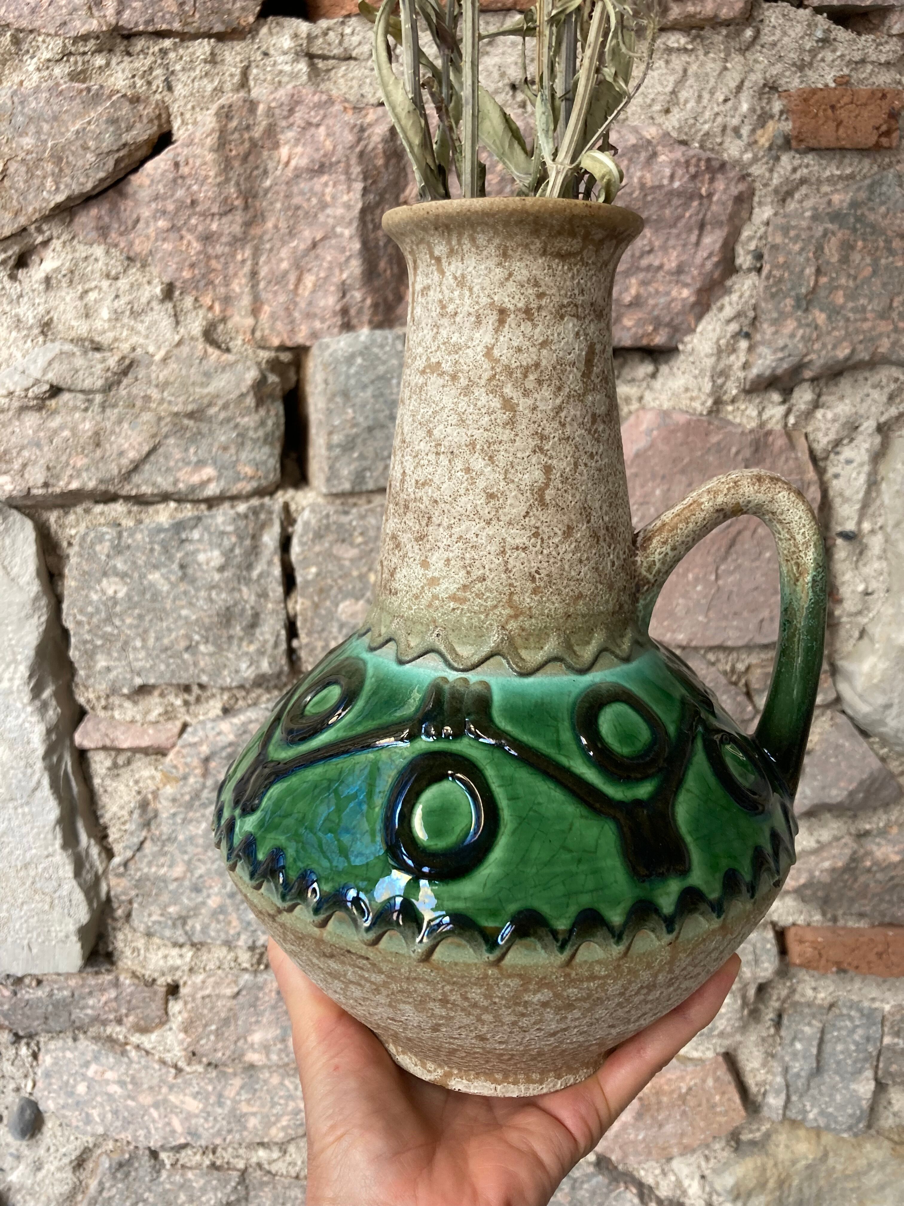 Vase pichet céramique émaillée émeraude | Selency