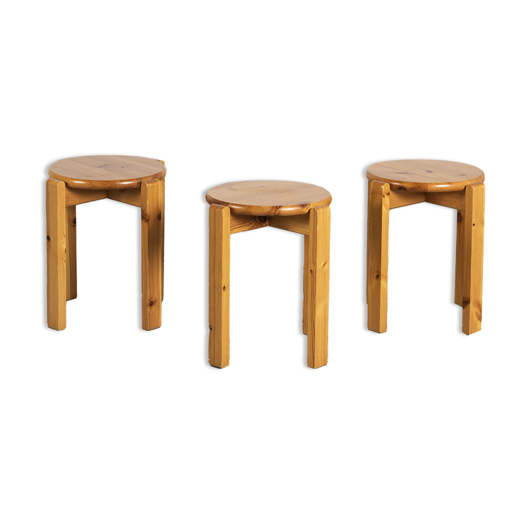 Tabourets vintage en pin massif | Selency
