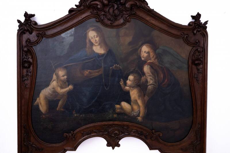 Miroir ancien orné d'un tableau, France, fin du XIXe siècle. | Selency