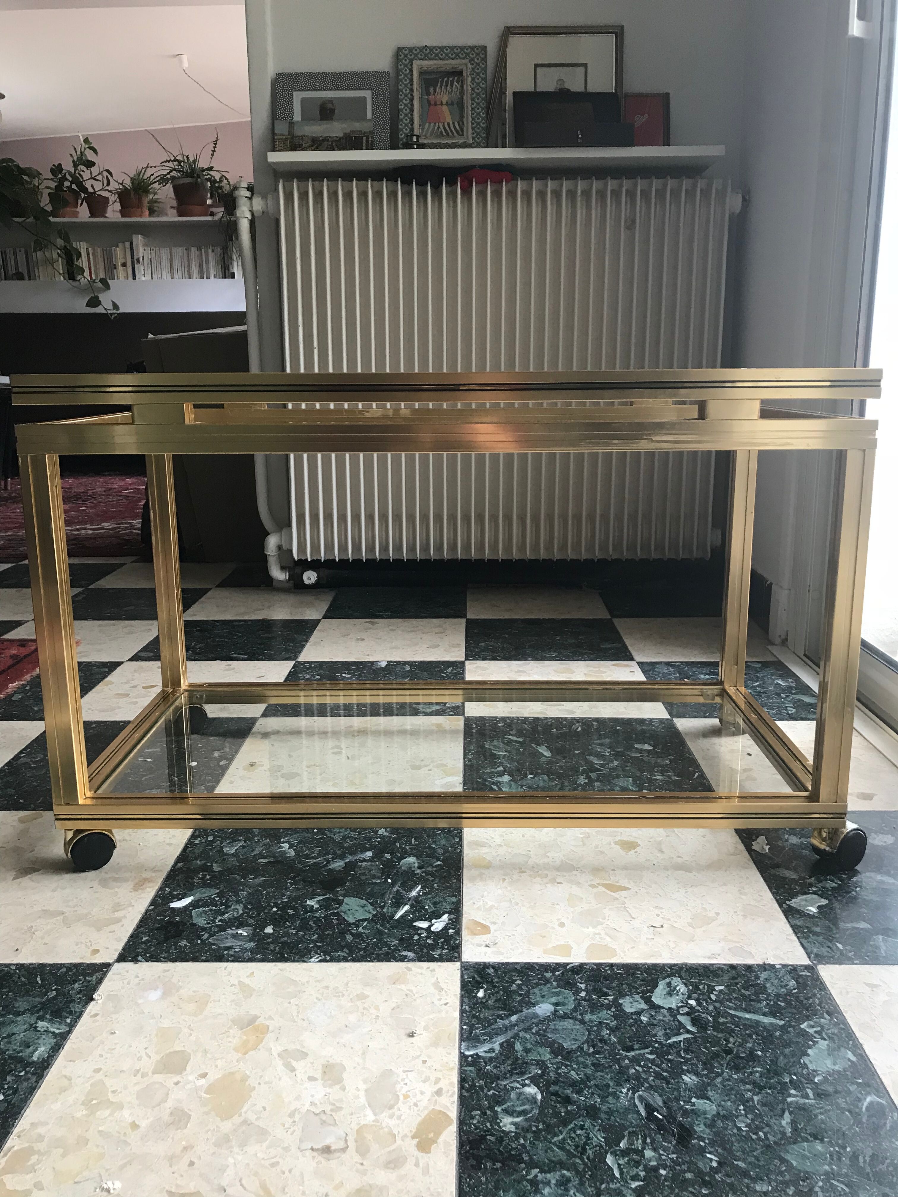 Console laiton massif Pierre Vandel 1970 | Selency