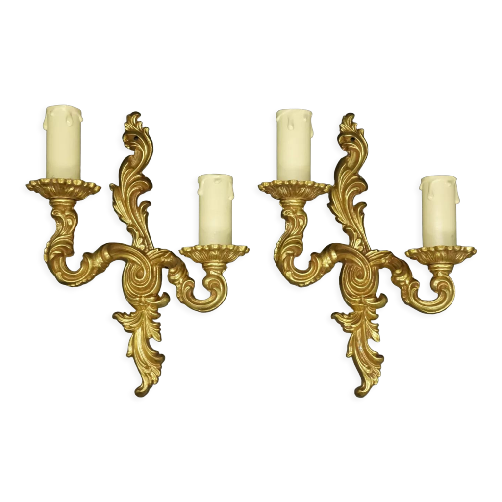 Paire d'appliques style Rocaille, Rococo, Baroque | Selency