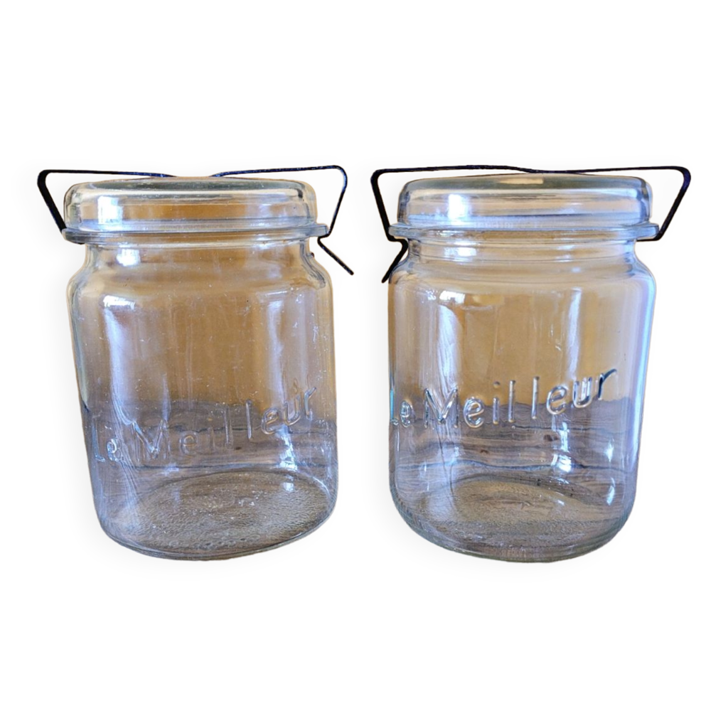 Paire de bocaux Le Meilleur 1L avec couvercle et ferrure | Selency