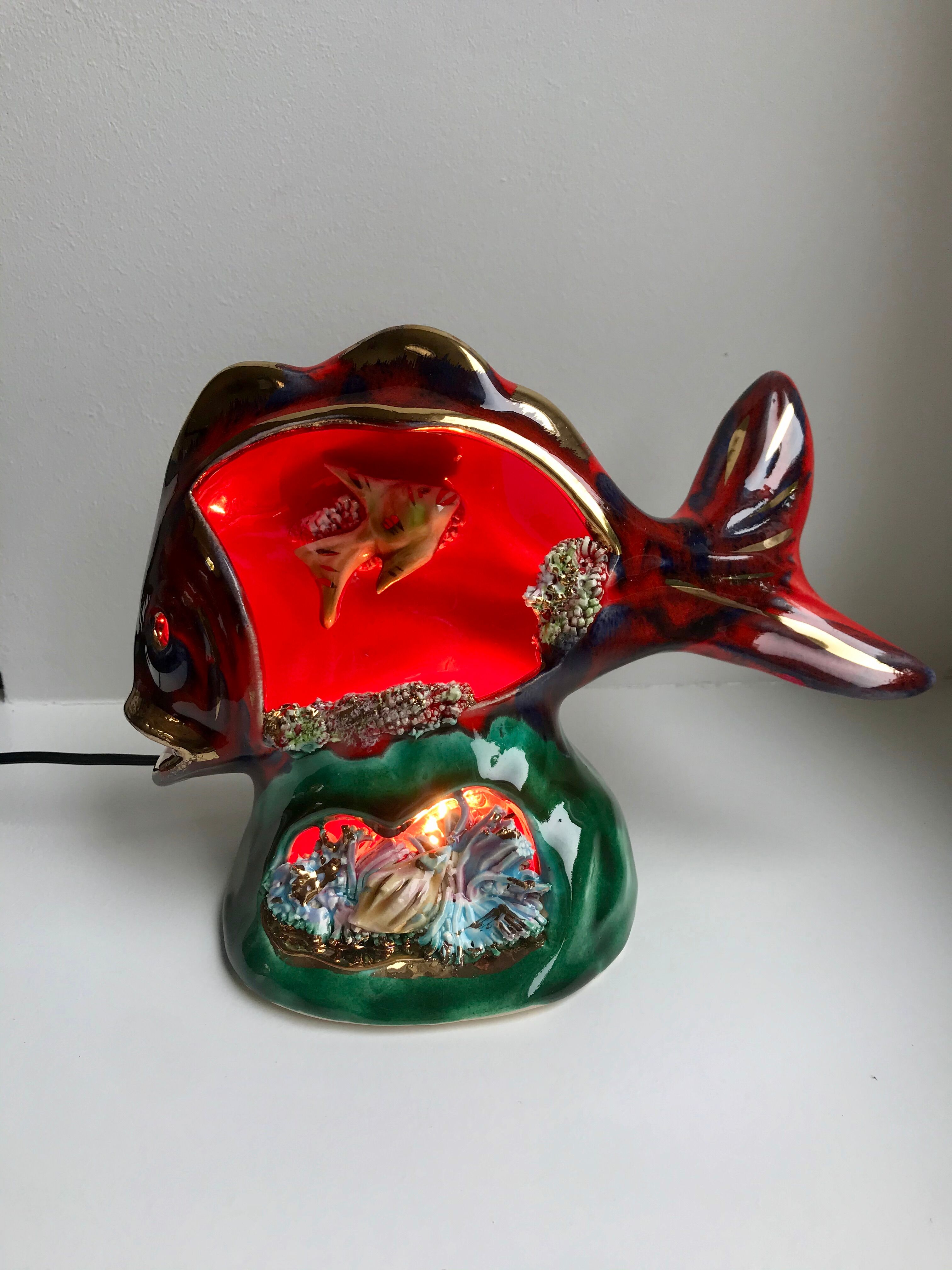 Lampe poisson Vallauris années 70 | Selency