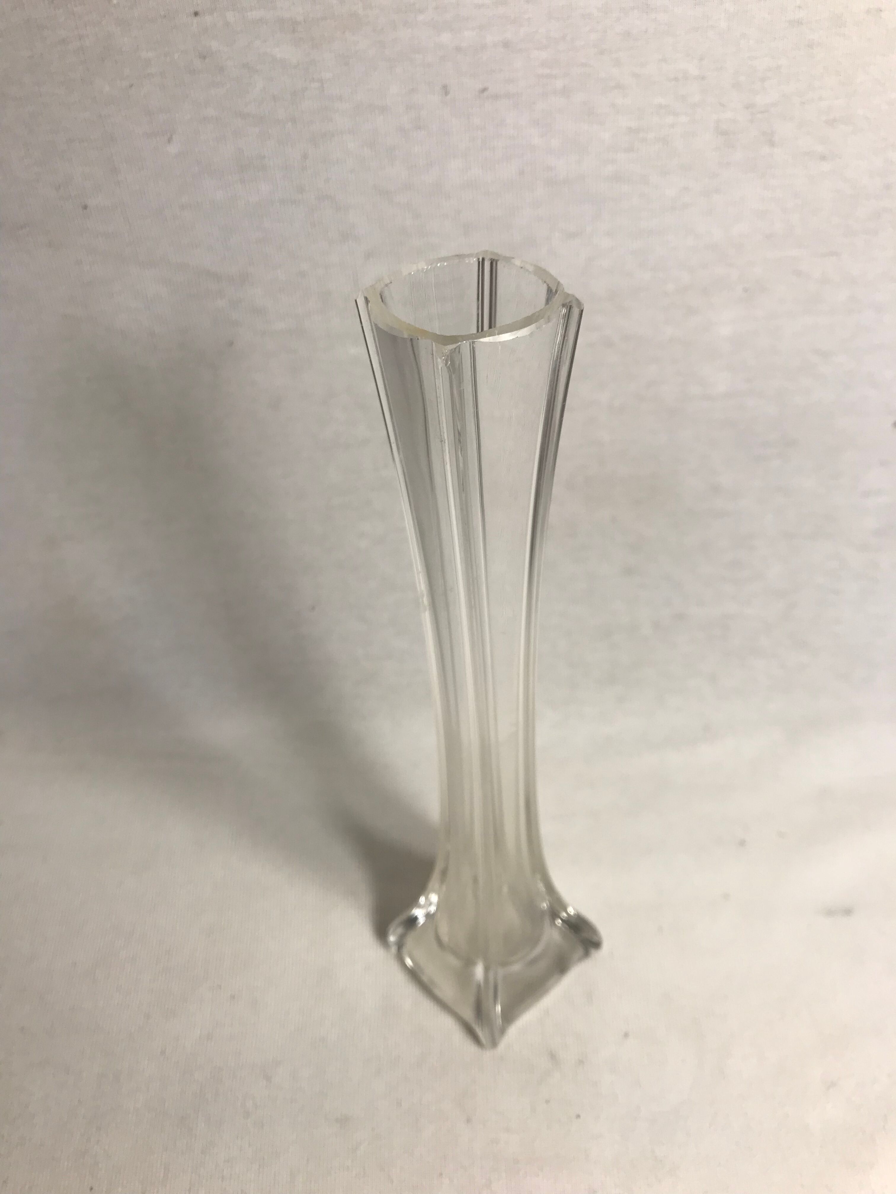 Vase soliflore ancien verre moulé vintage | Selency
