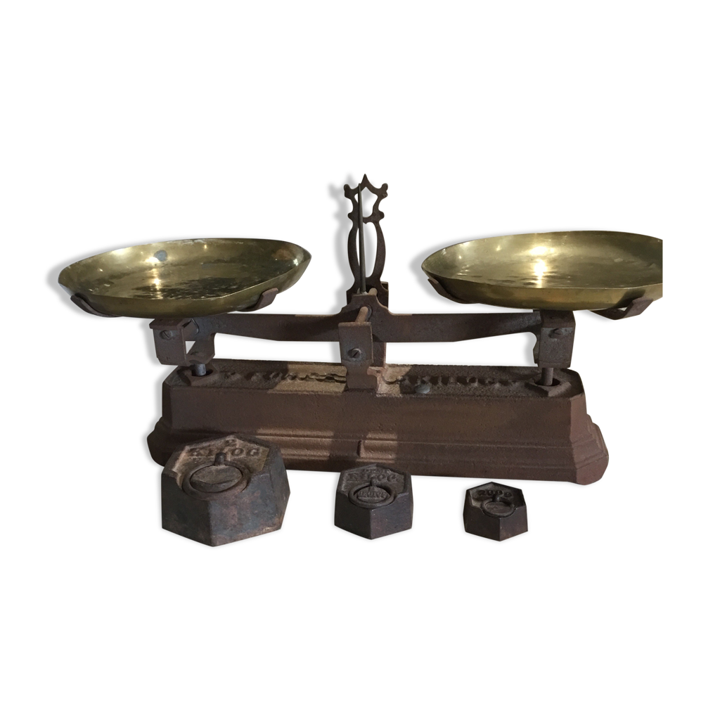 Balance ancienne avec poids | Selency