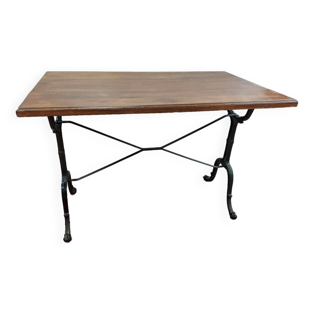 table de café en chêne et pietement en fonte | Selency
