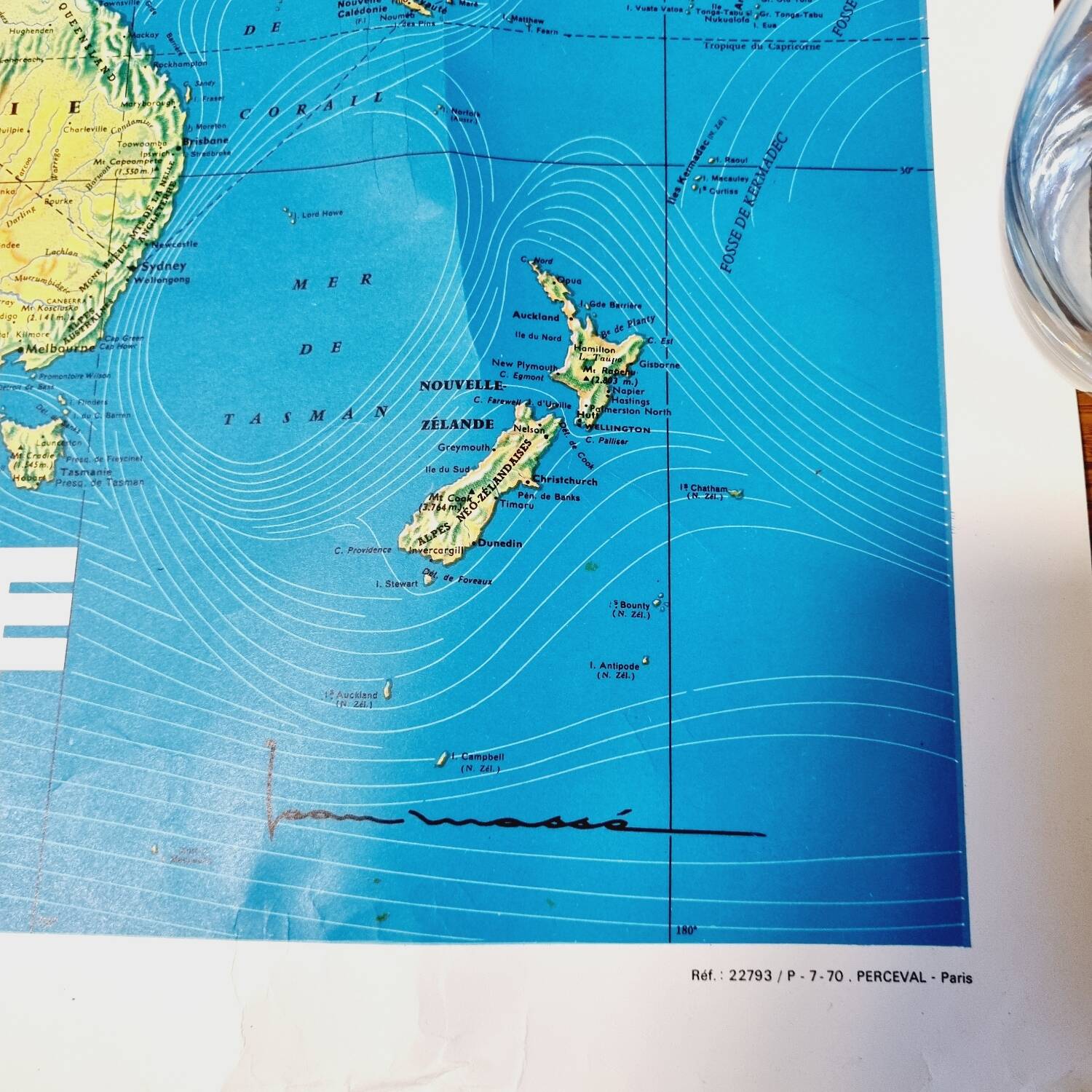 Air France world map Le Point URSS Graindorge Perceval Paris | Selency