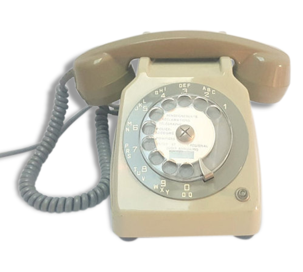 Téléphone Français vert à cadran rotatif PTT France, téléphone vintage ...