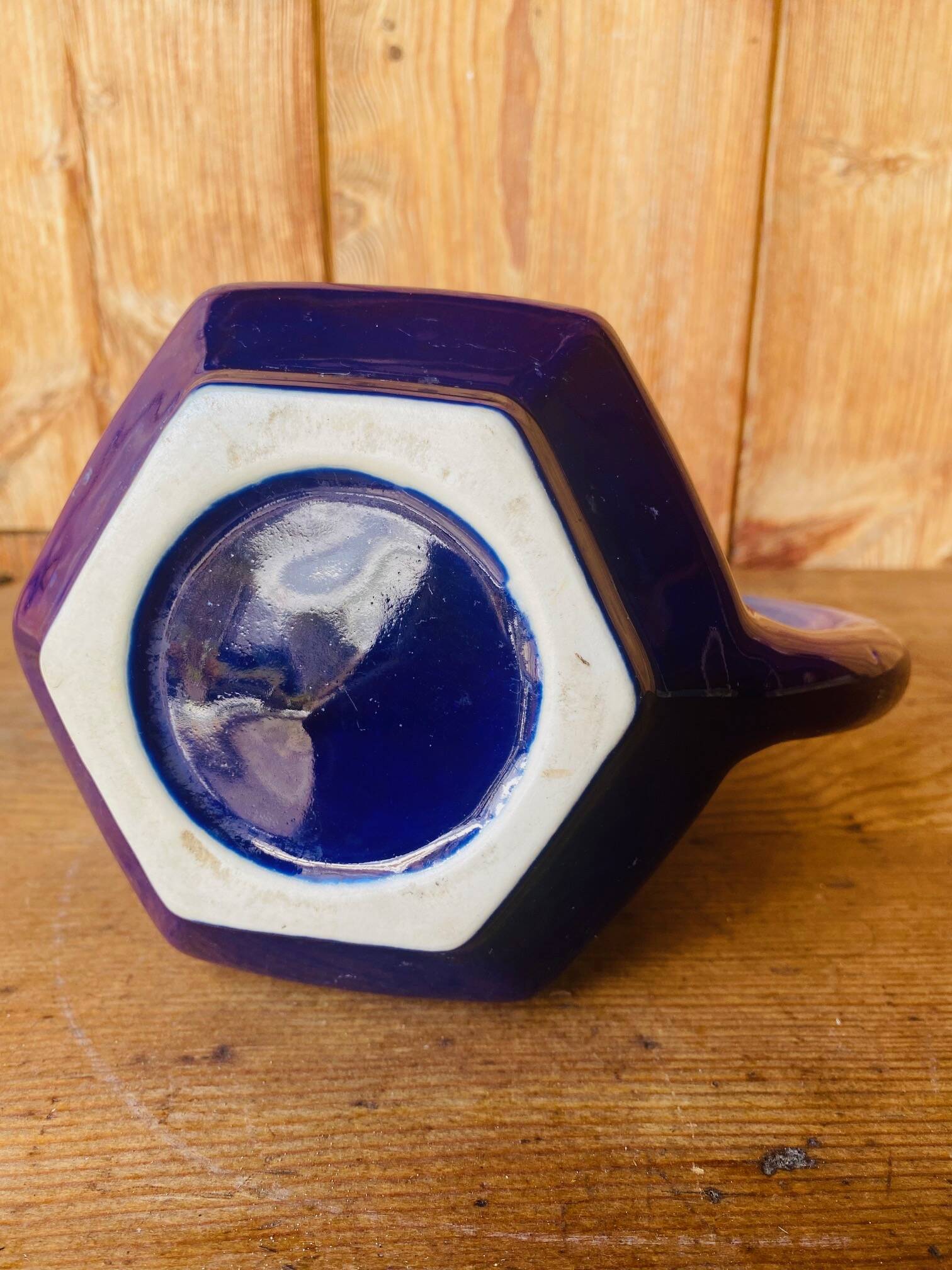 Pichet en grés flammé bleu Art Deco | Selency