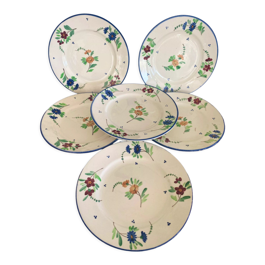 6 assiettes Longchamp 1950 | Selency