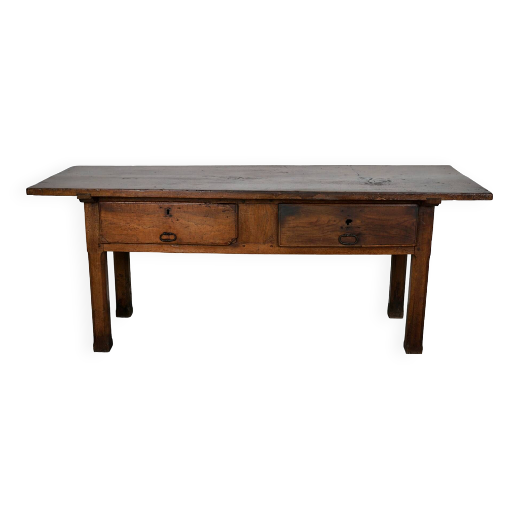 Table d'Appoint / Console Antique de Ferme Rustique Espagnole en Châtaignier, 18ème Siècle | Selency