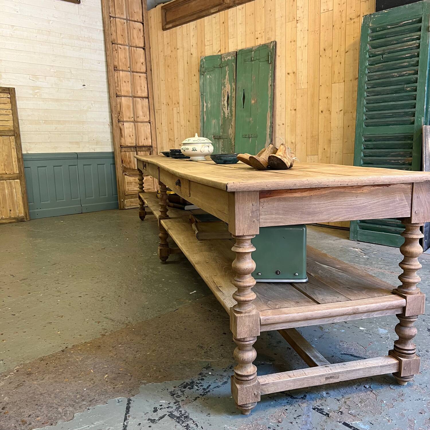 Table de drapier en chêne 19 eme de 4 mètres | Selency