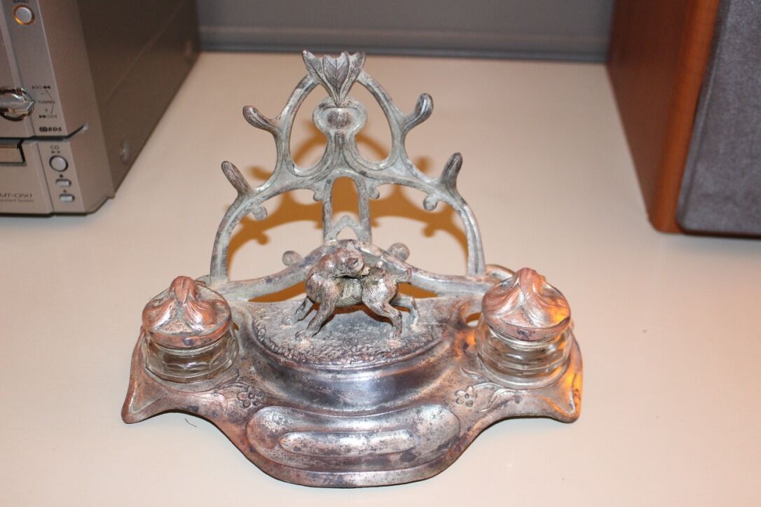 Encrier Nicolas Vidal signé époque 1870 | Selency