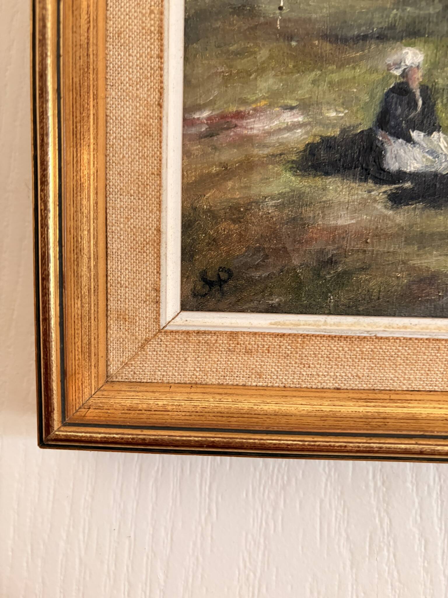 Tableau Peinture Huile Bois Moulin Femme Bigoudène Impressionnisme ...