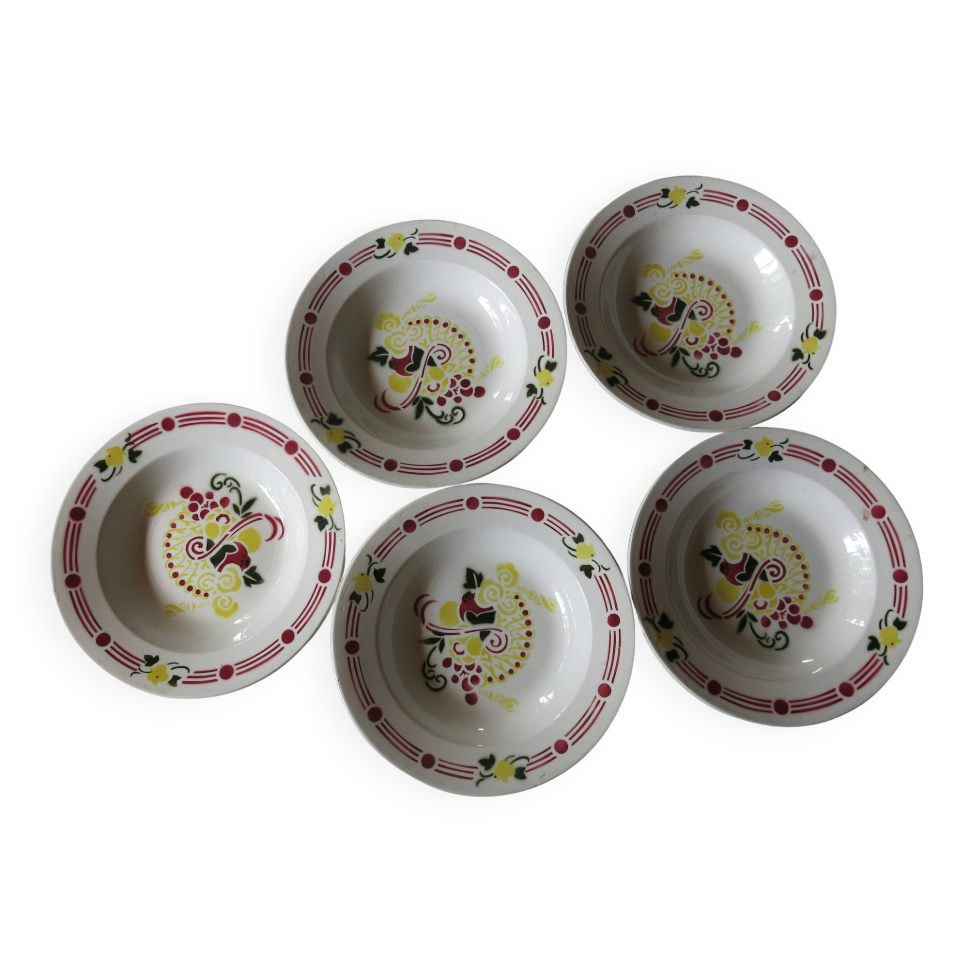 5 assiettes creuses de la manufacture impériale et royale , modèle ...