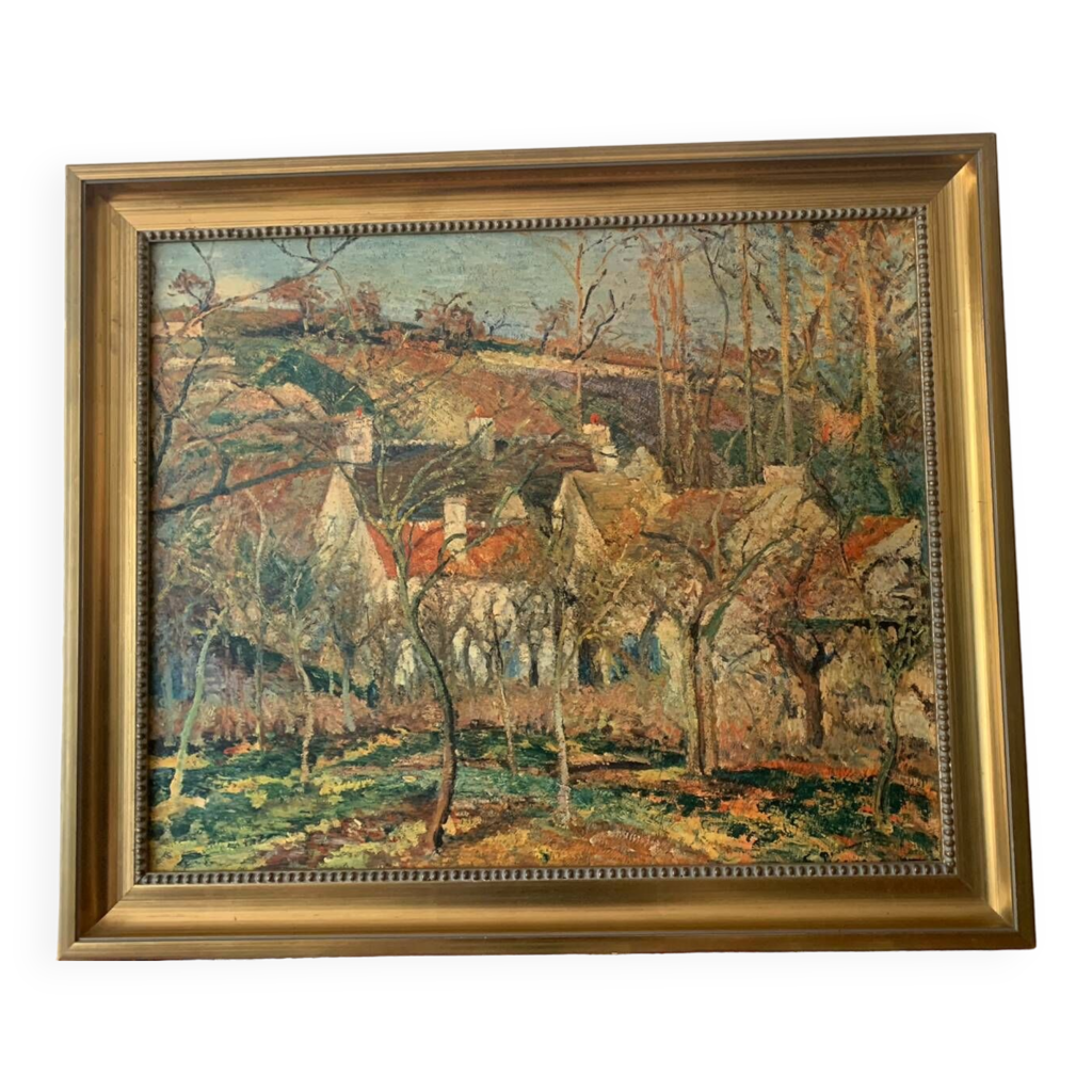 Toile reproduction Pissaro ‘les toits rouges’ | Selency