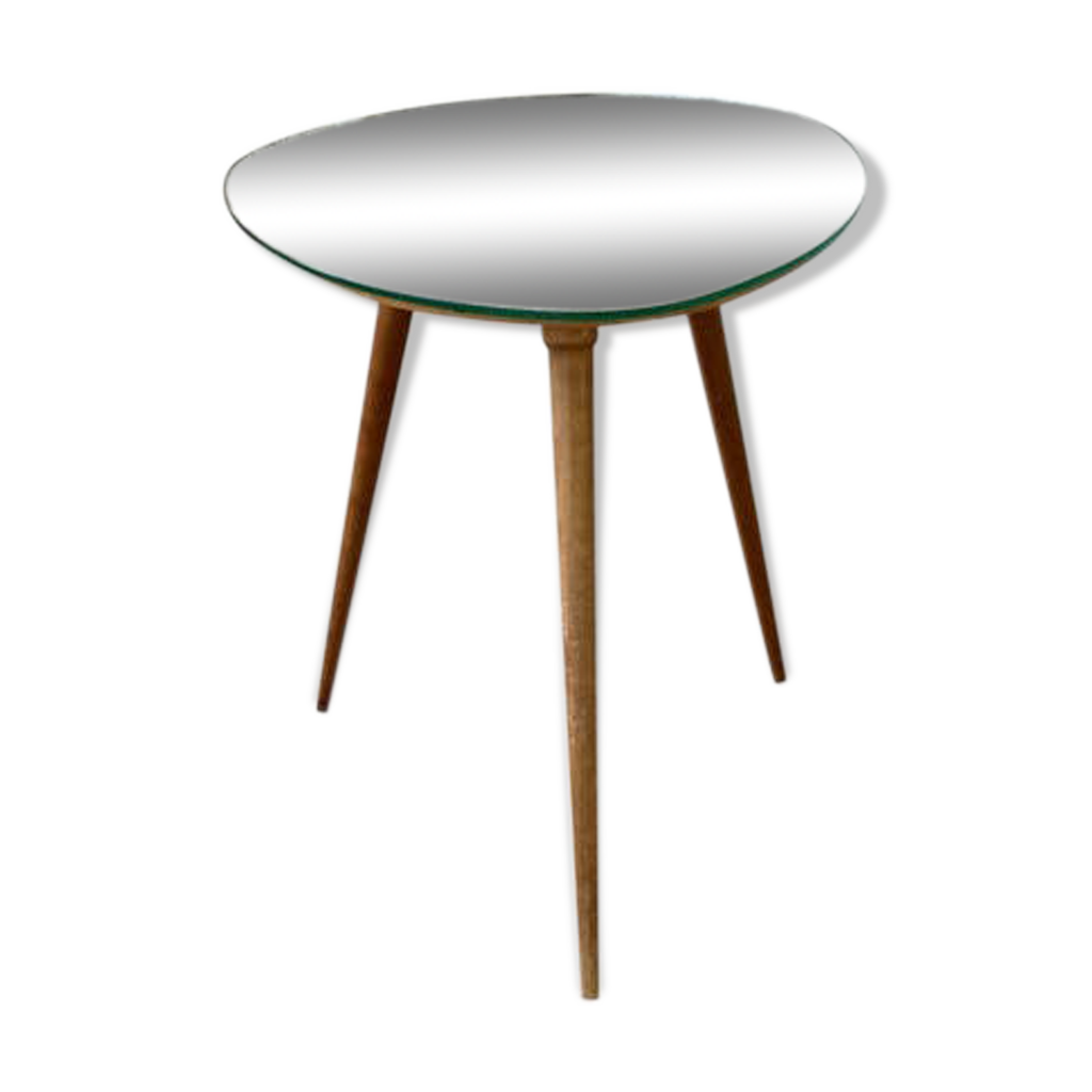 Table tripode avec miroir vintage années 50 | Selency