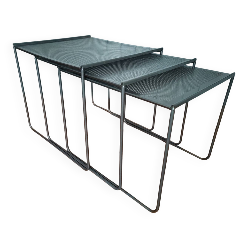 Table gigogne métal perforé | Selency