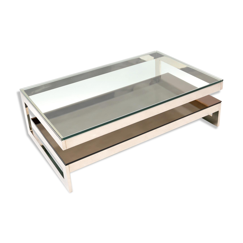 Table basse chromée Belgochrom 1970s | Selency