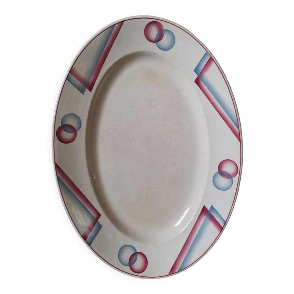 Plat ovale vintage Sarreguemines Digoin France motif les bulles | Selency