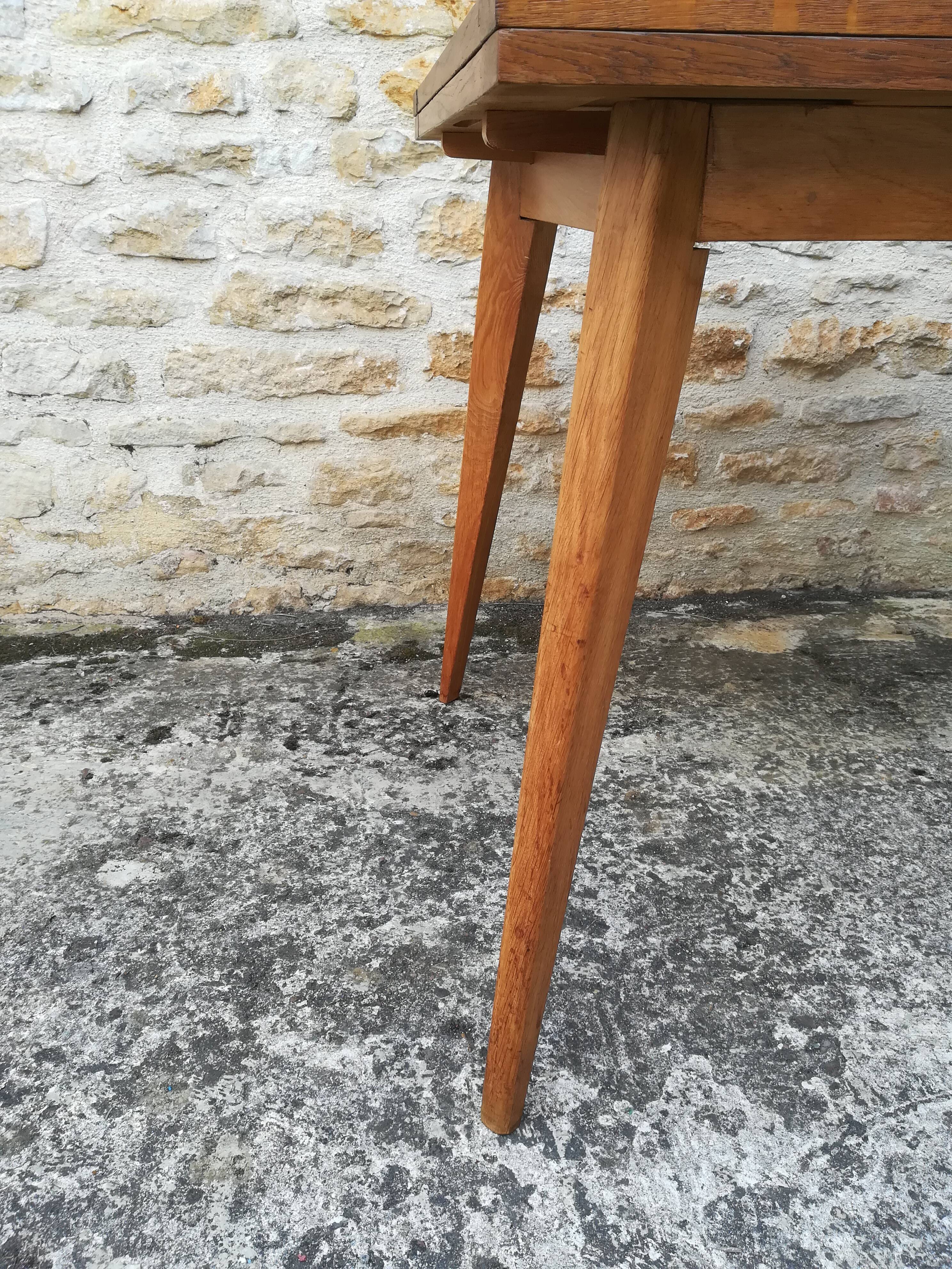 Table en chêne a deux allonges vintage | Selency