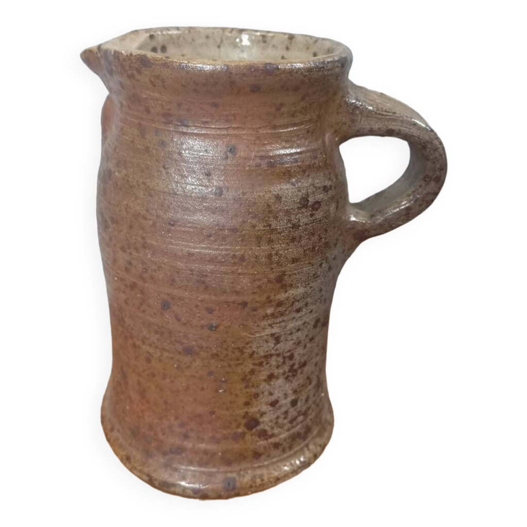 Pichet grès pyrité circa 1970, signature à identifier | Selency