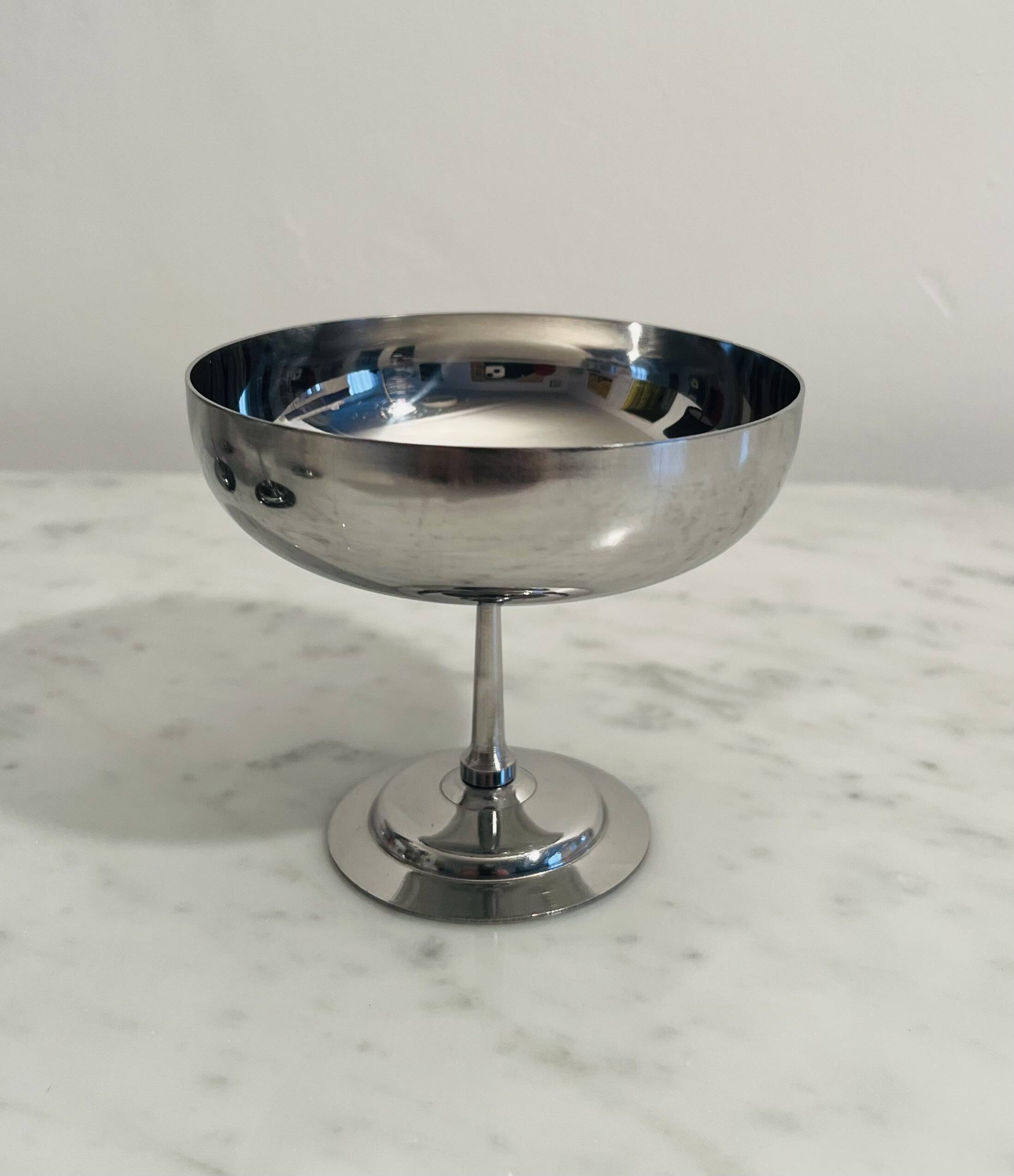 Lot de 6 coupes à dessert ou champagne vintage en inox – Années 60 ...