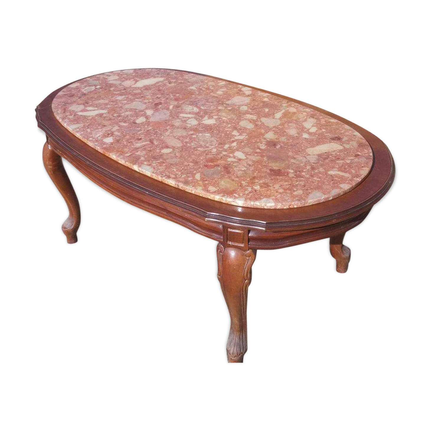 Table basse ovale en marbre rose | Selency