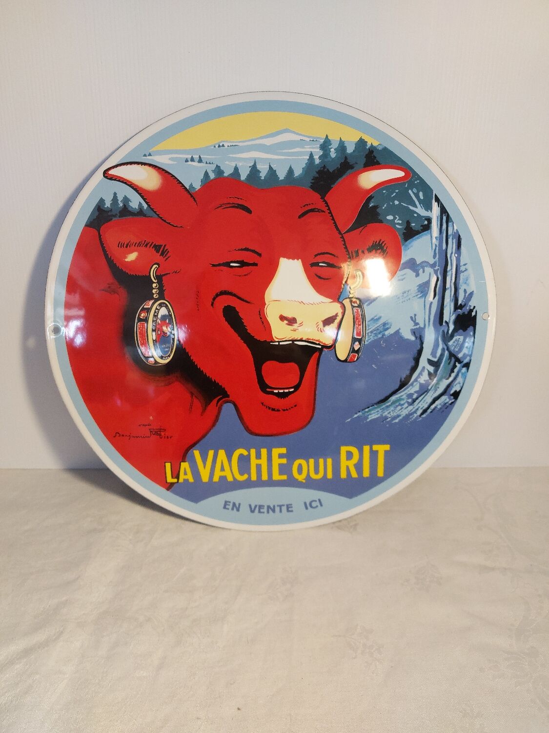 Plaque émaillée ronde La Vache qui Rit | Selency