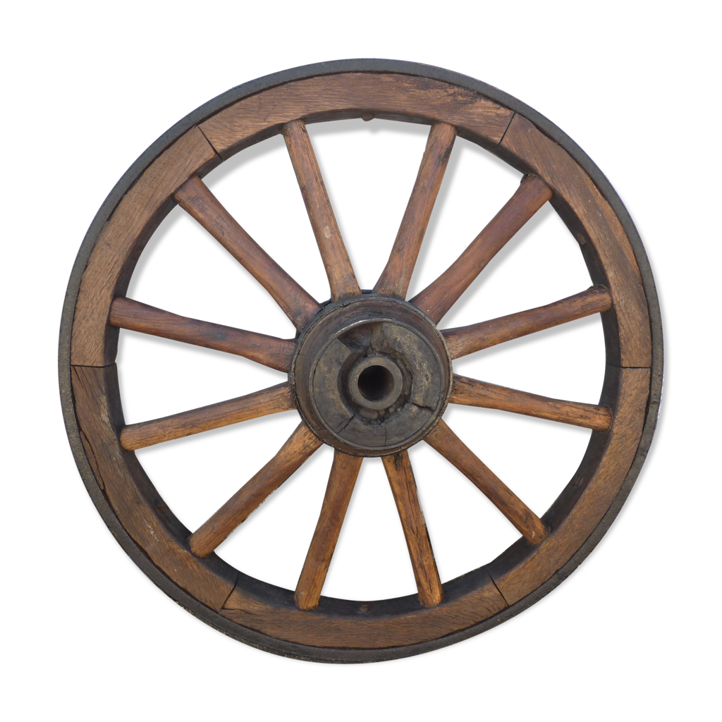 Roue de charette en bois et metal | Selency