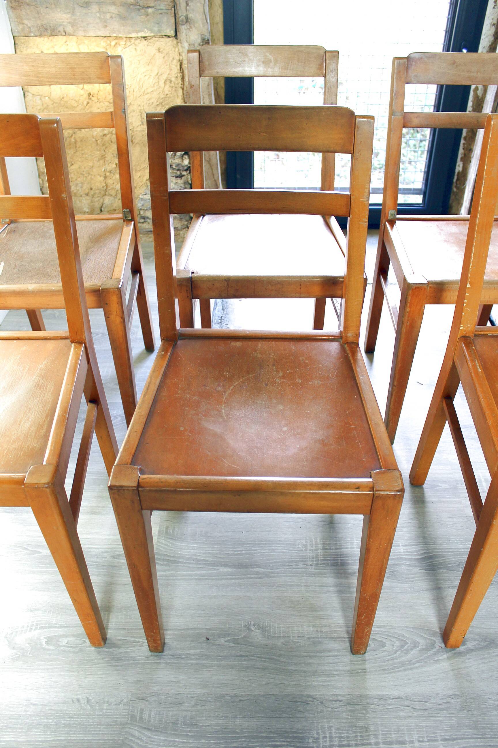 8 chaises de bistrot vintage Luterma Vibo Vesoul design René Gabriel ...