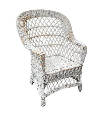 Fauteuil osier blanc | Selency