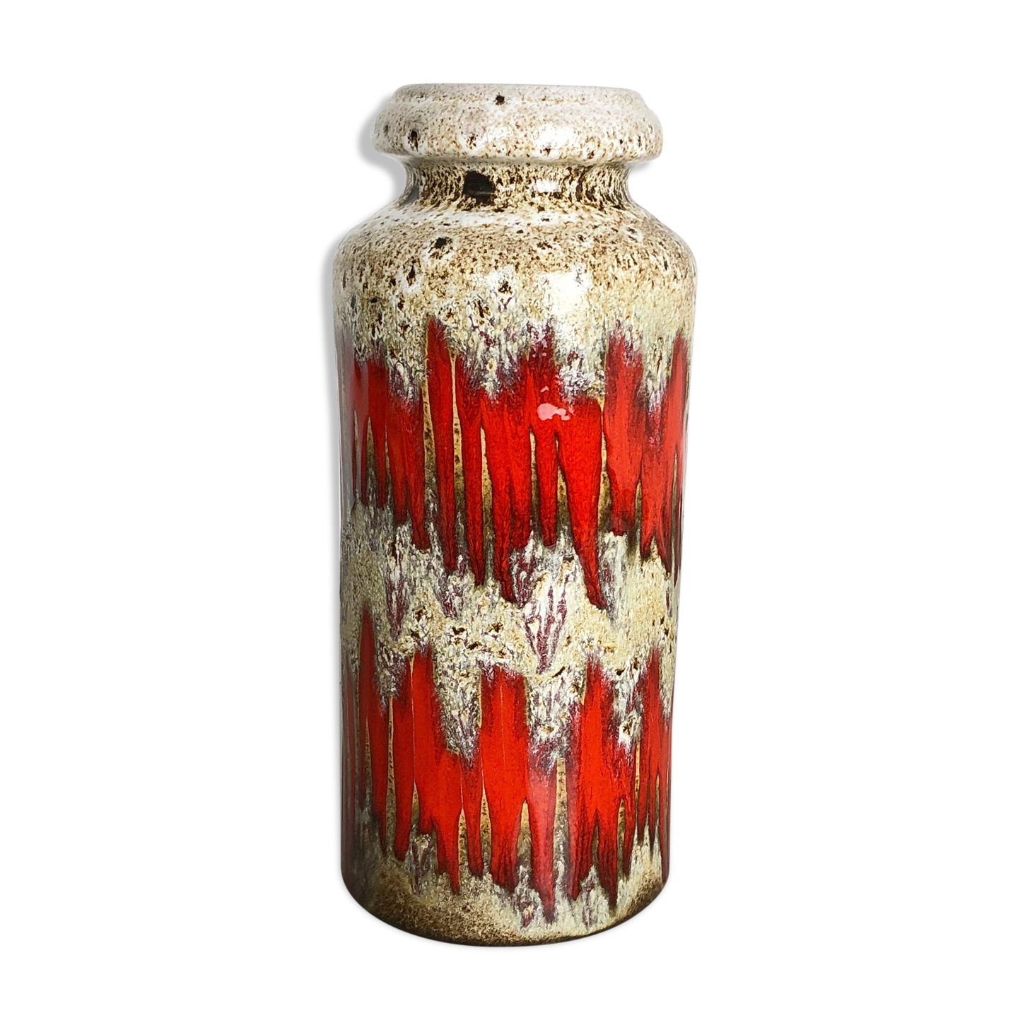 Vases Vintage 1970s SCHEURICH KERAMIK Brown and Yellow Fat Lava Vase 517-30 West German Pottery ...