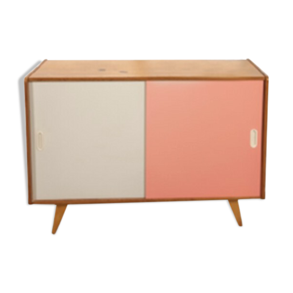 Vintage wooden chest of drawers Jiri Jiroutek pink | Selency