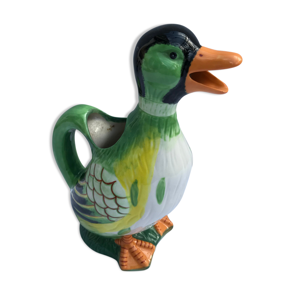 Ancien pichet barbotine canard | Selency