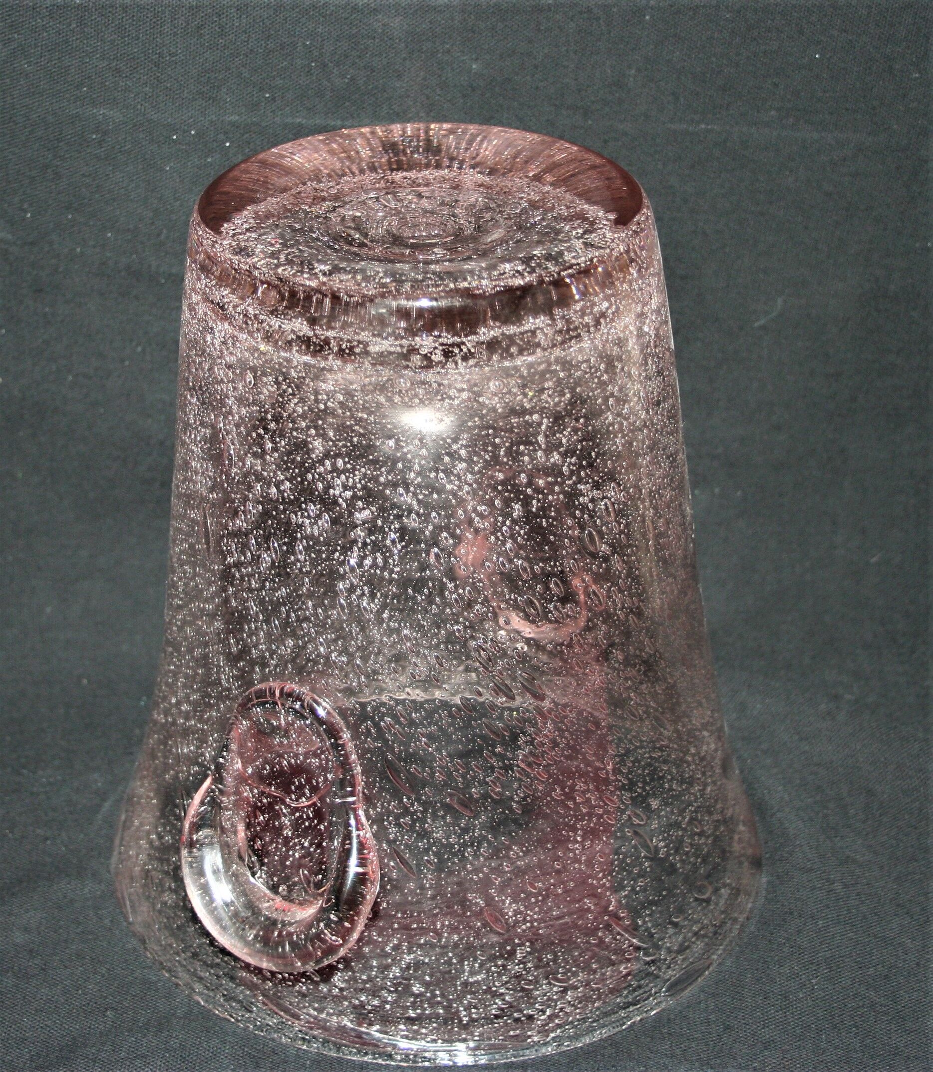 Seau à champagne en verre soufflé bullé transparent de la Verrerie de ...