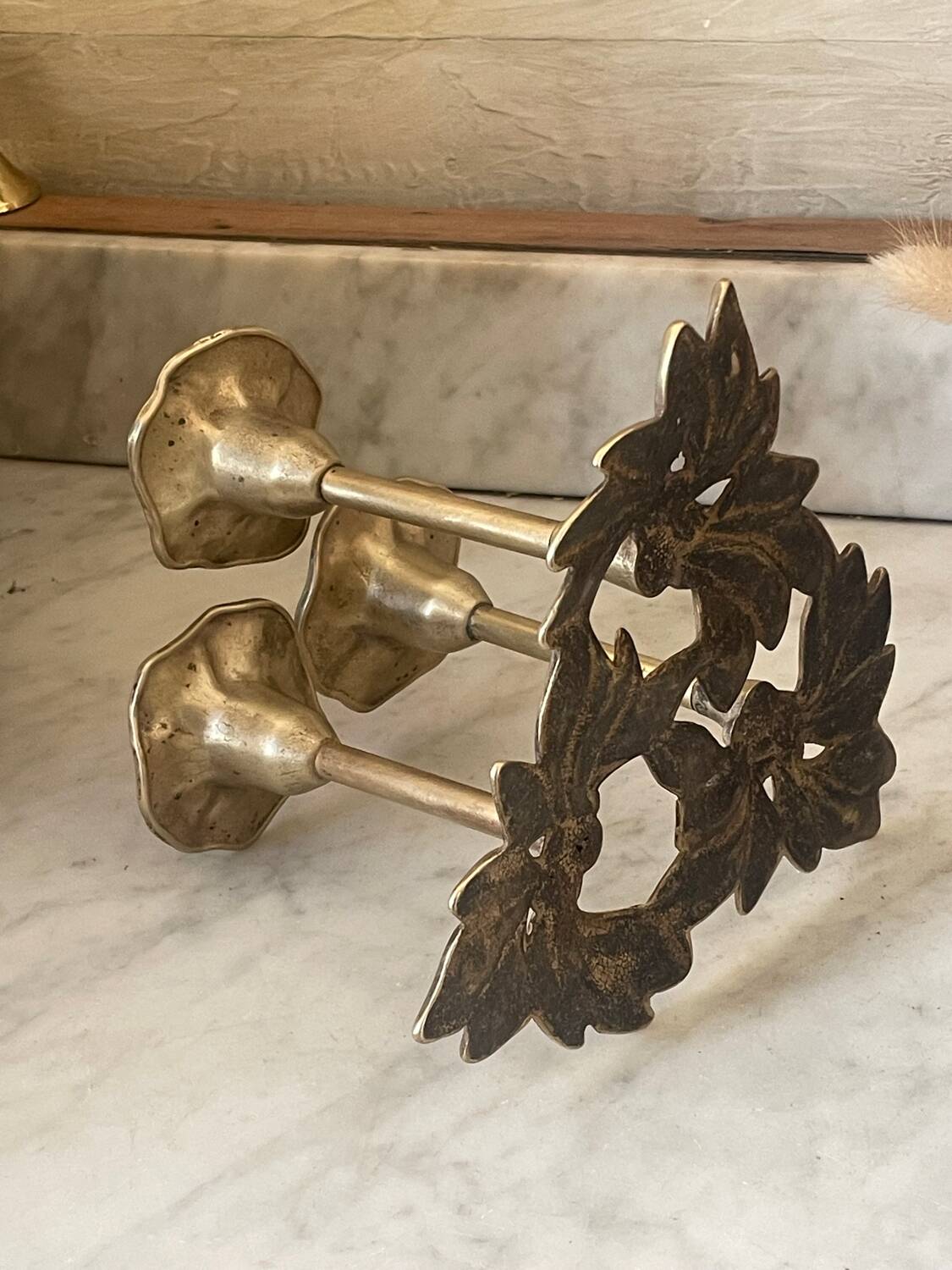 Chandelier fleurs en laiton vintage | Selency