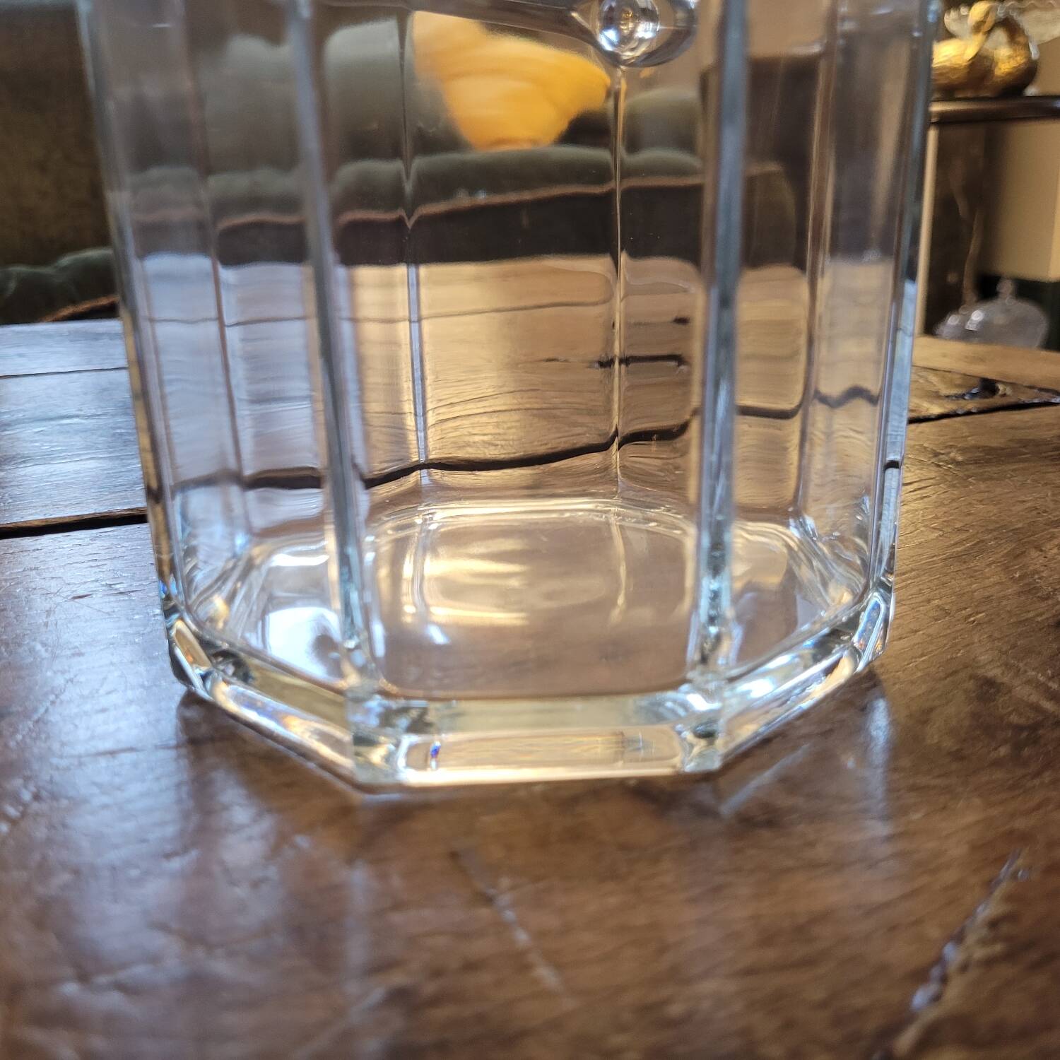 Seau champagne verre hexagonal anse métal 80's | Selency