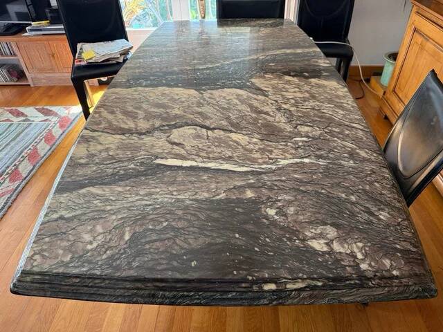 Table à manger en marbre – Attribuée à Roche Bobois / Willy Rizzo | Selency