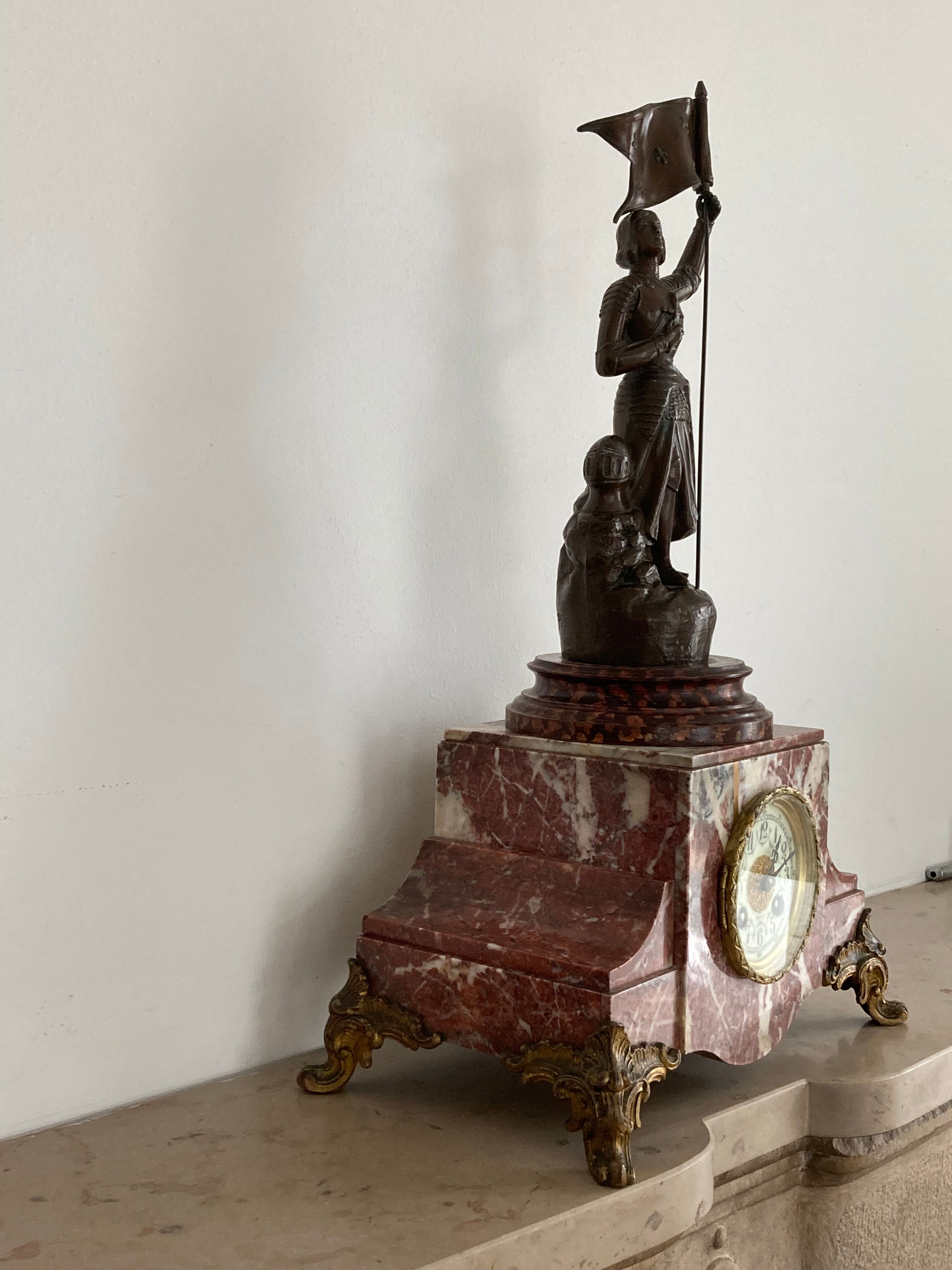 Pendule Jeanne d’Arc marbre régule et bronze | Selency