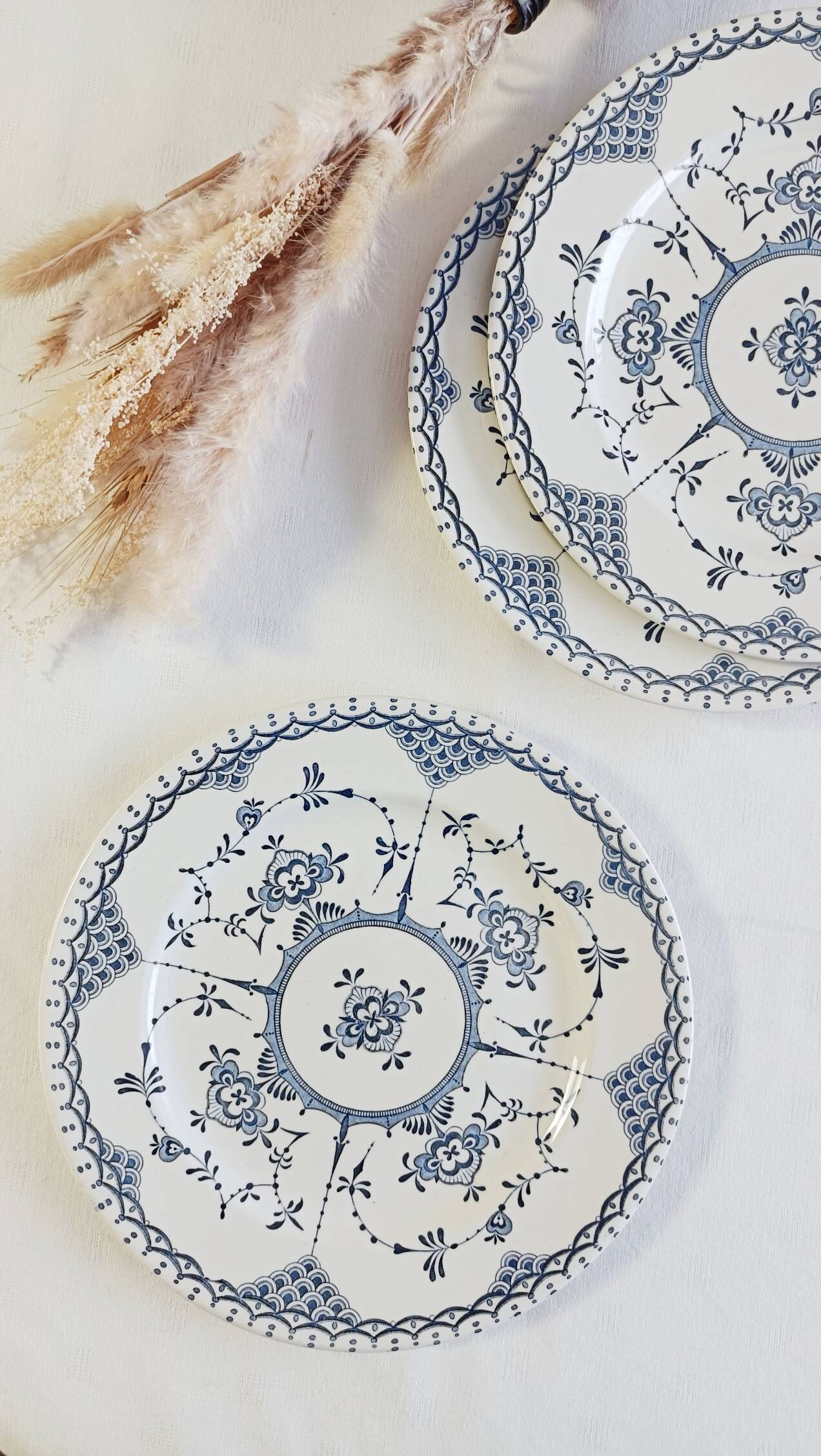 Set of 3 EIT English earthenware flat plates | Selency