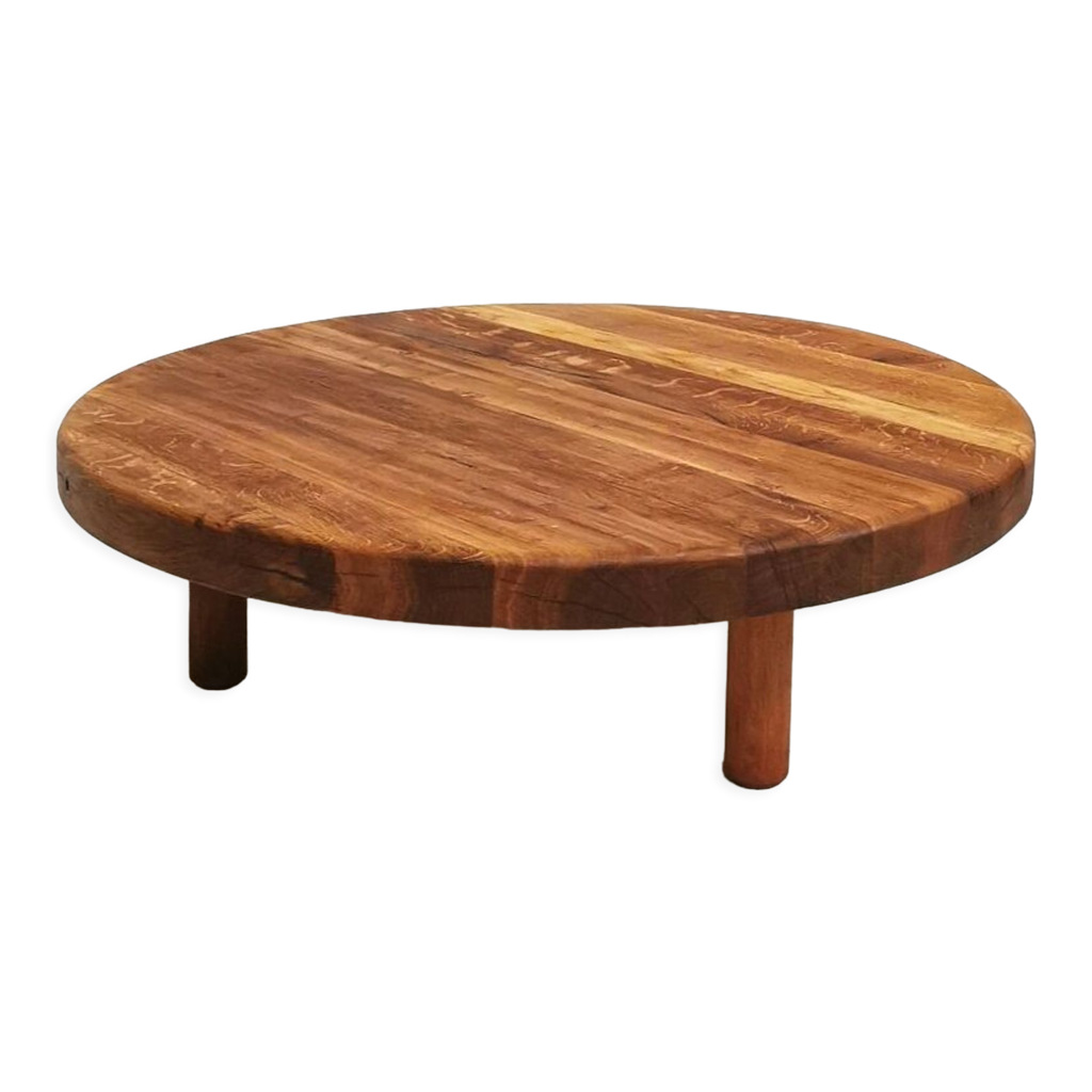 Table basse ronde en chêne massif | Selency