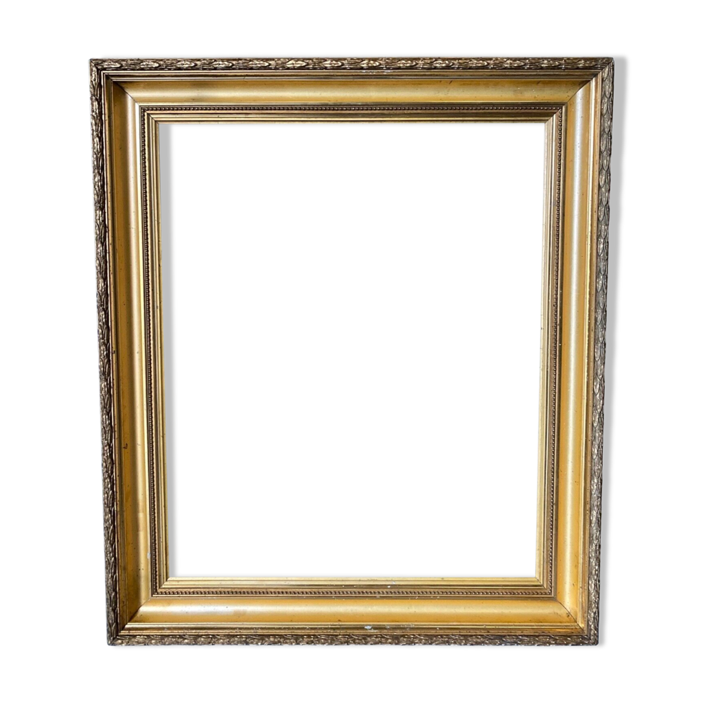Cadre dore XIXème stuc decor de rinceaux | Selency