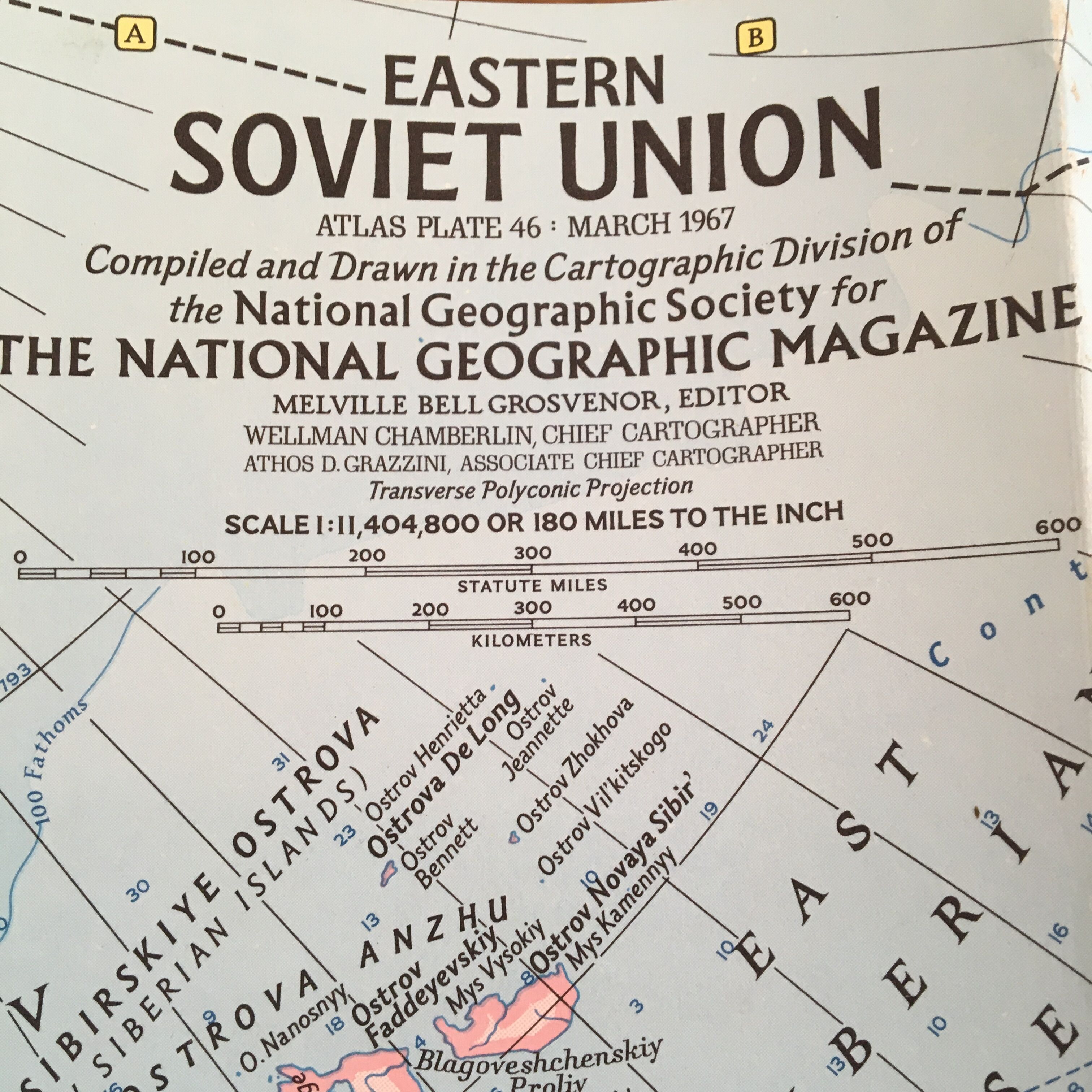 Carte URSS Eastern Soviet Union National Geographic 1967 | Selency