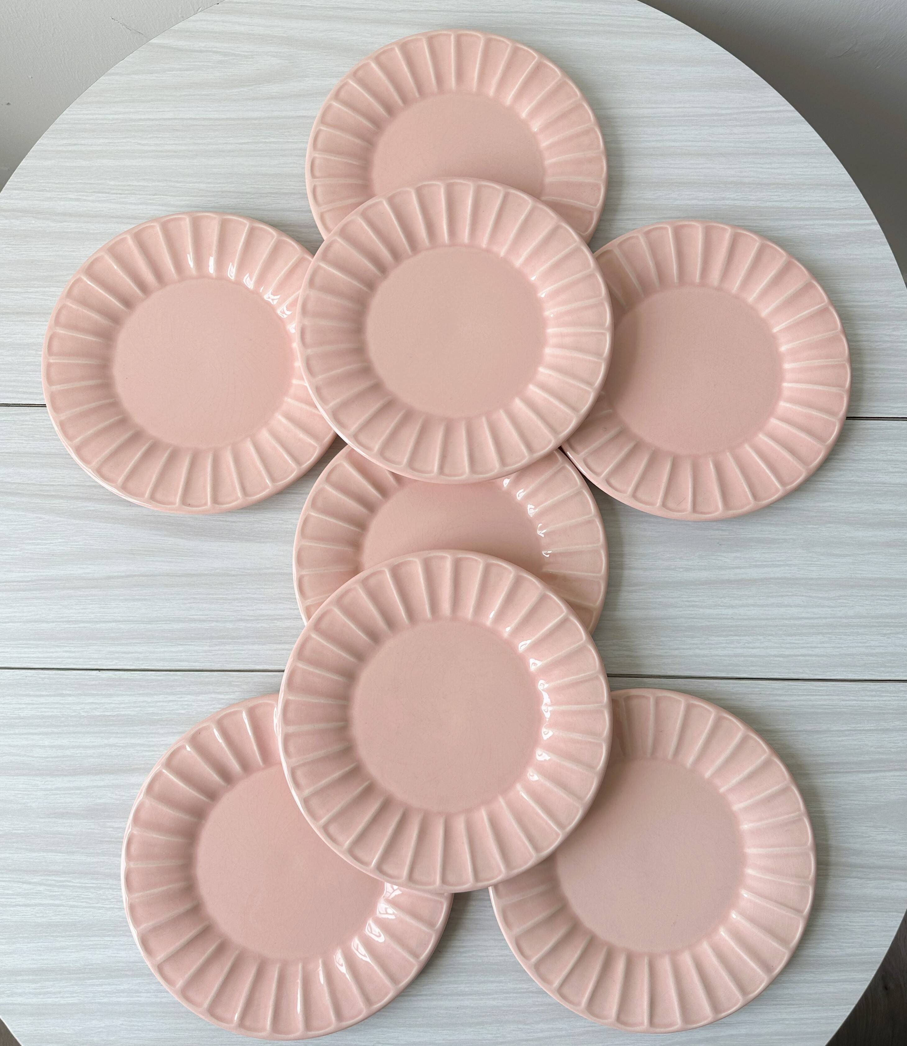 8 assiettes plates Demetra Rose | Selency