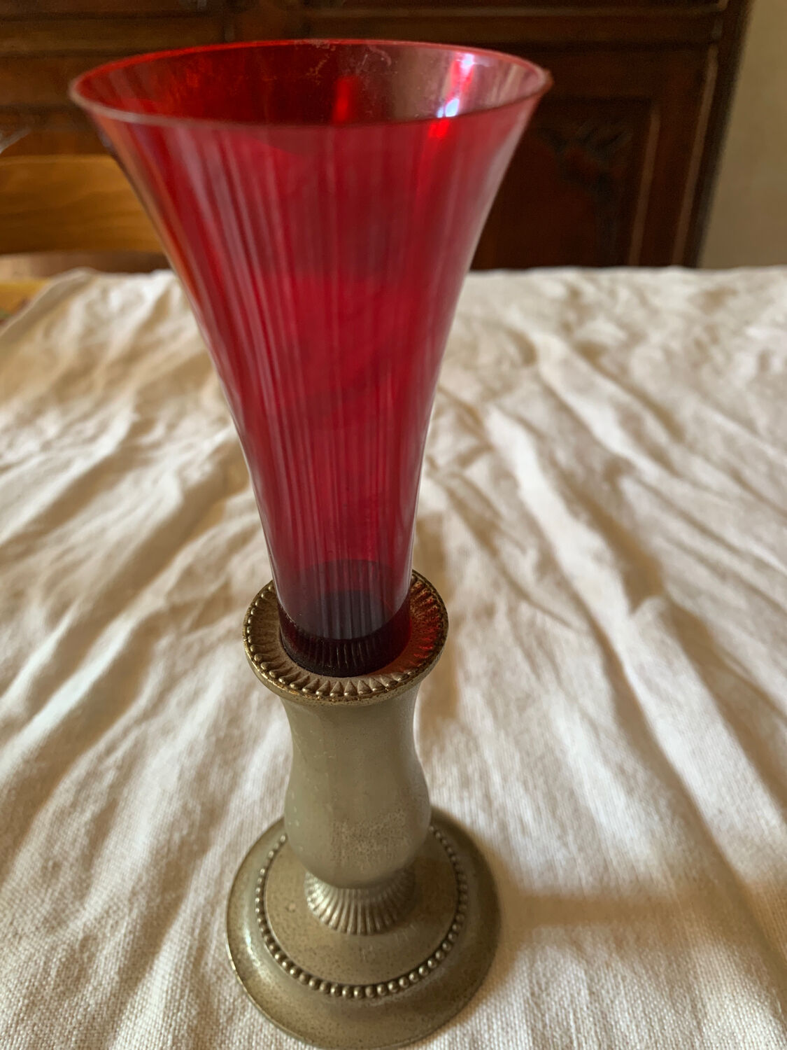 Soliflore en verre et étain | Selency