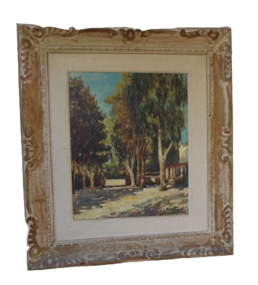 Tableau Huile signée PJ Christophe cadre Montparnasse | Selency