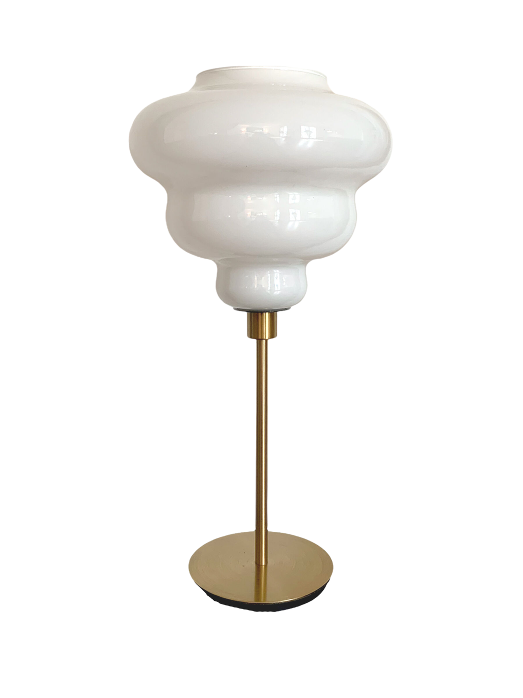Lampe vintage en opaline blanche, années 70 | Selency