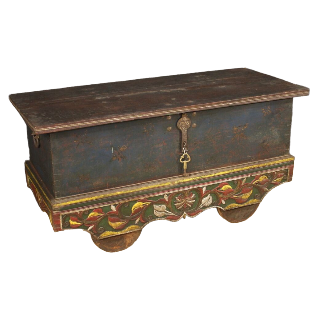Coffre indien en bois peint | Selency