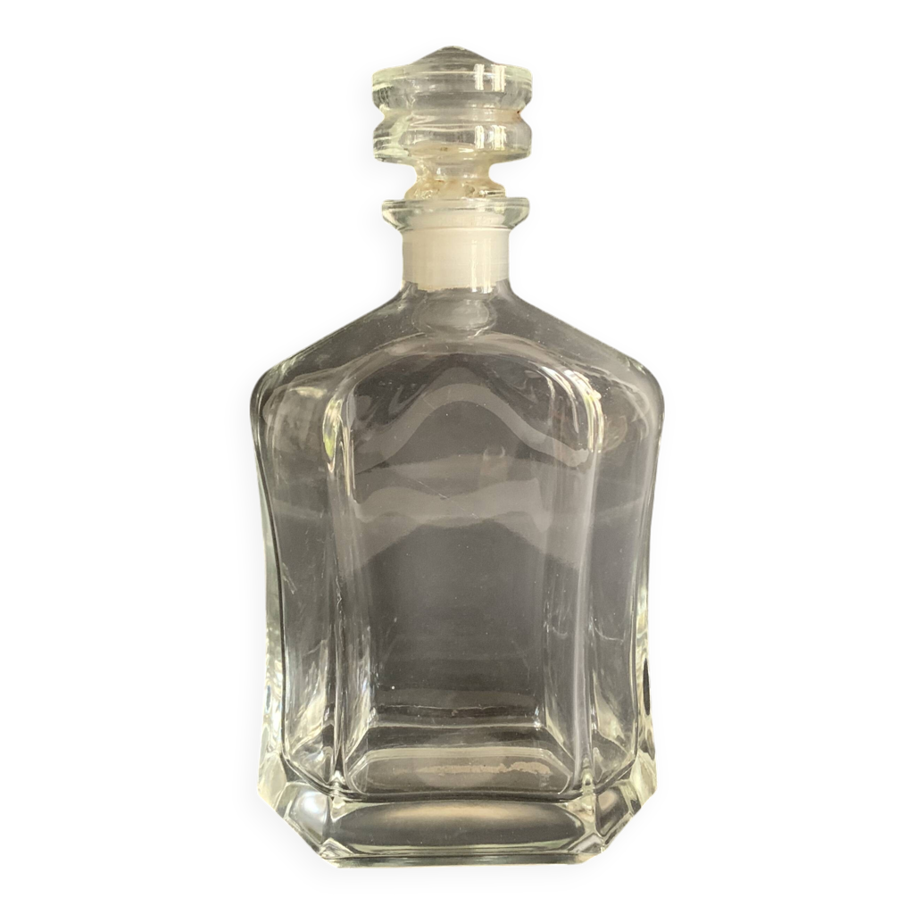 Carafe à liqueur ou spiritueux en verre épais et biseauté, années 60 ...